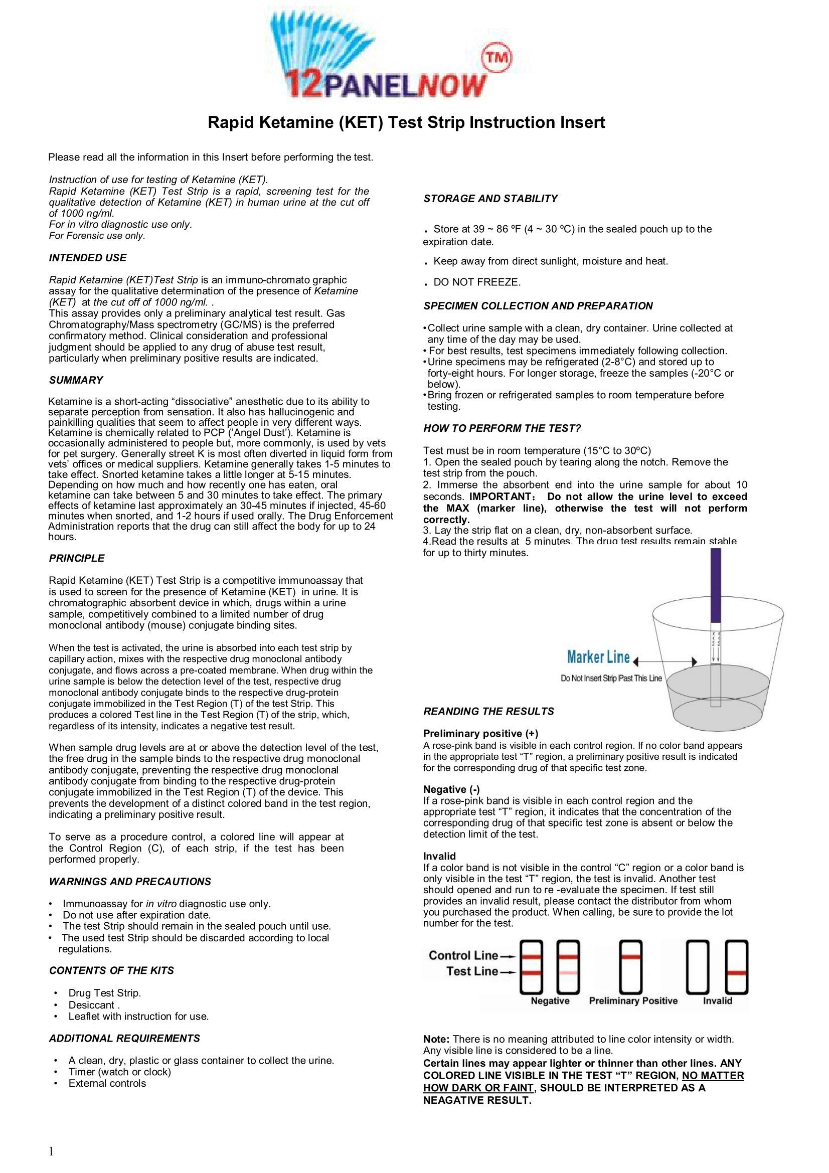 KET/Keta Urine Test Strips, Easy to Use, One Step, Results in 5 Minutes (25 Pack)