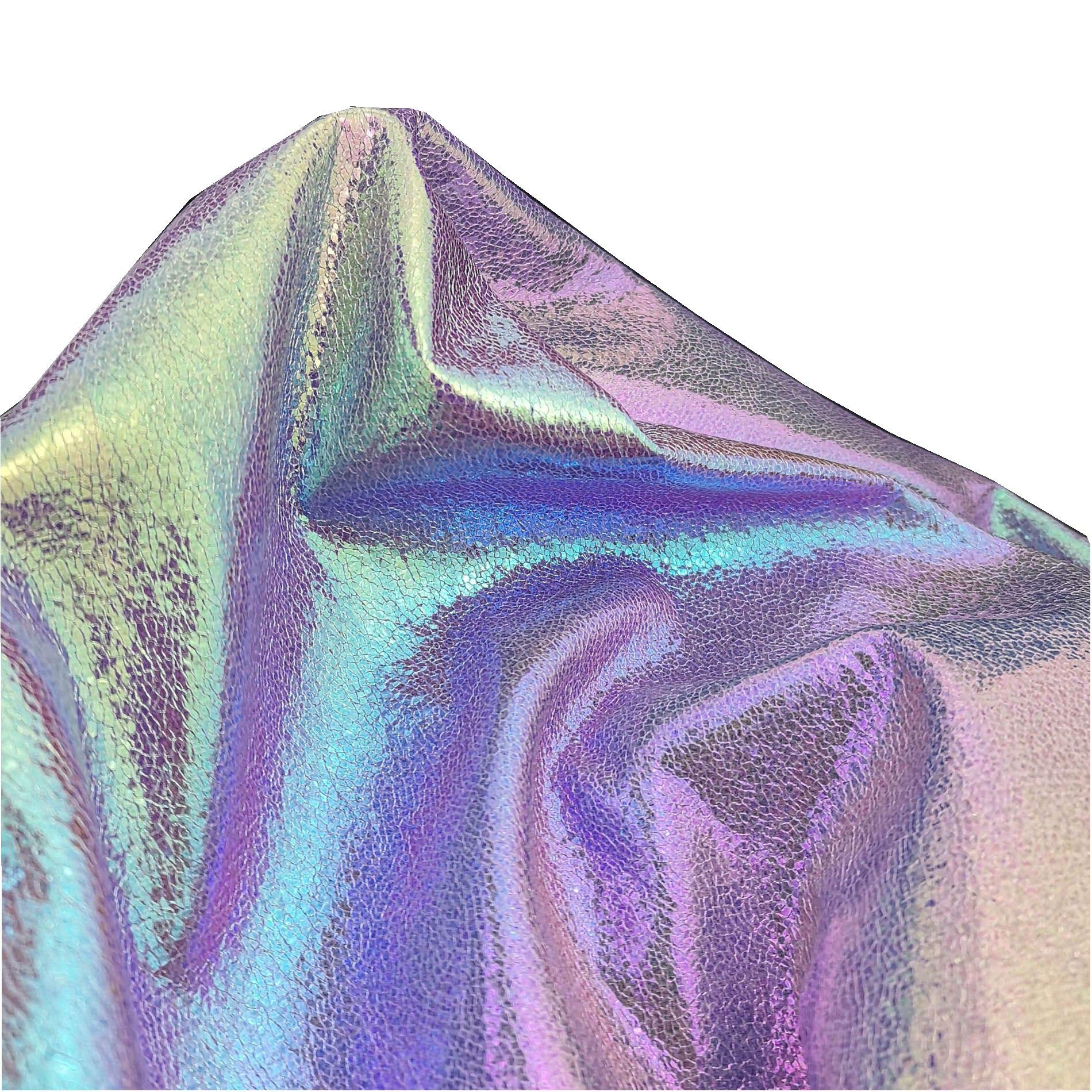 Iridescent Fabric Shimmer Sewing Crafting holograhic Fabric Costume Stage Perfomance Fabric (Purple)