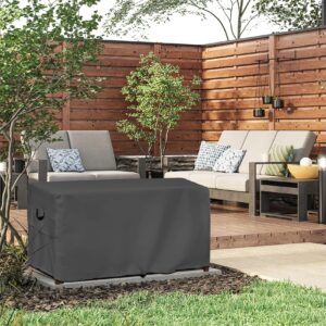 ULTCOVER Patio Deck Box Storage Bench Cover - Waterproof Outdoor Rectangular Fire Pit Table Covers 44 x 28 inch, Black