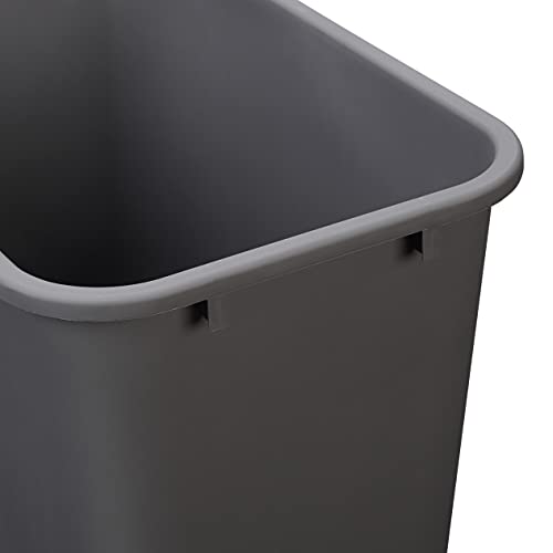 Amazon Basics - Rectangular Commercial Office Wastebasket, 10 gallons (Pack of 1), Grey (Previously AmazonCommercial brand)