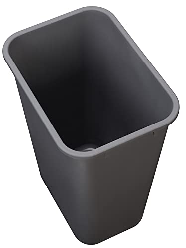 Amazon Basics - Rectangular Commercial Office Wastebasket, 10 gallons (Pack of 1), Grey (Previously AmazonCommercial brand)