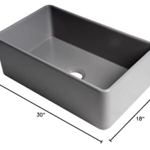 ALFI brand ABF3018-GM Kitchen Sink, Grey Matte