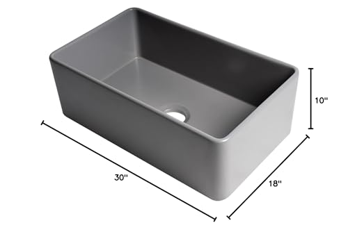 ALFI brand ABF3018-GM Kitchen Sink, Grey Matte