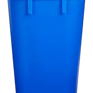 AmazonCommercial Rectangular Commercial Office Wastebasket, w/Recycle Logo, 3 gallon (Pack of 2), Blue