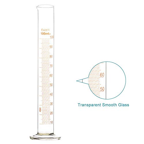 StonyLab Graduated Cylinder Set, 12 Pcs - Include 5 Borosilicate Glass Measuring Cylinders in 5 ml/10 ml/25 ml/50 ml/100 ml,3 Pipettes, 2 Stirring Rods & 2 Clean Brushes