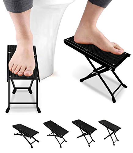 FIGO One Pair Folding Squatting Stool | Multi-Function Foldable 7-9" Height Squatting Toilet Step Stool | Multi-Function Toilet Stool Portable Step for Home Bathroom (Black)