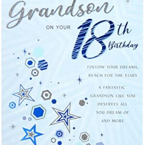 Regal Publishing Modern Milestone Age Birthday Card 18th Grandson - 9 x 6 inches -