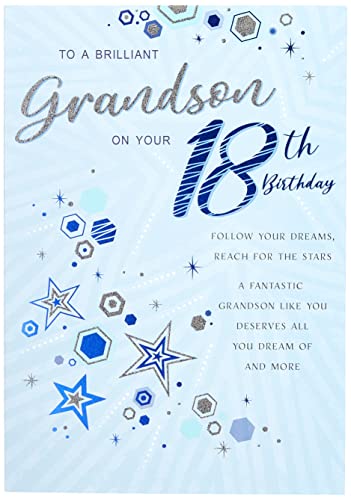 Regal Publishing Modern Milestone Age Birthday Card 18th Grandson - 9 x 6 inches -