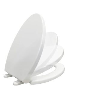 CYRRET Elongated Toilet Seat Slow Close, Easy to Install and Clean, Durable Plastic, White, Replacement Toilet Seats, Fits Standard Elongated, Obling or Oval Toilets