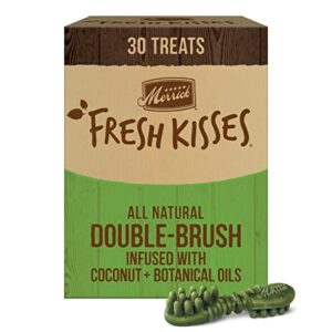 merrick fresh kisses natural dental chews infused with coconut and botanical oils for medium dogs 25-50 lbs - 30 ct. box