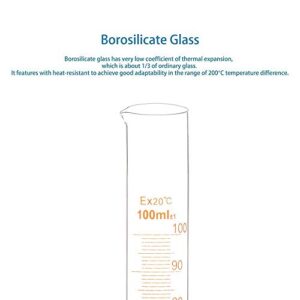 StonyLab Graduated Cylinder Set, 12 Pcs - Include 5 Borosilicate Glass Measuring Cylinders in 5 ml/10 ml/25 ml/50 ml/100 ml,3 Pipettes, 2 Stirring Rods & 2 Clean Brushes