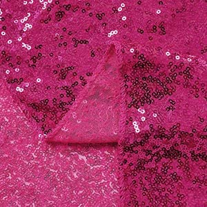 JYFLZQ Fuchsia Sequin Tablecloth 50" x 50" Small Square Sparkly Drape Table Cloths Table Cover Overlay for Wedding Birthday Party Baby Bridal Shower