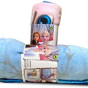 DIISNEY Disney Frozen Princess Anna, Elsa and Olaf Snowflakes and Castle Throw Blanket (Anna and Elsa)