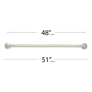 Seachrome 48" Wall Mount Grab Bar, 1 ¼" Diameter, Concealed Flanges, ADA Compliant, Peened with Satin Ends