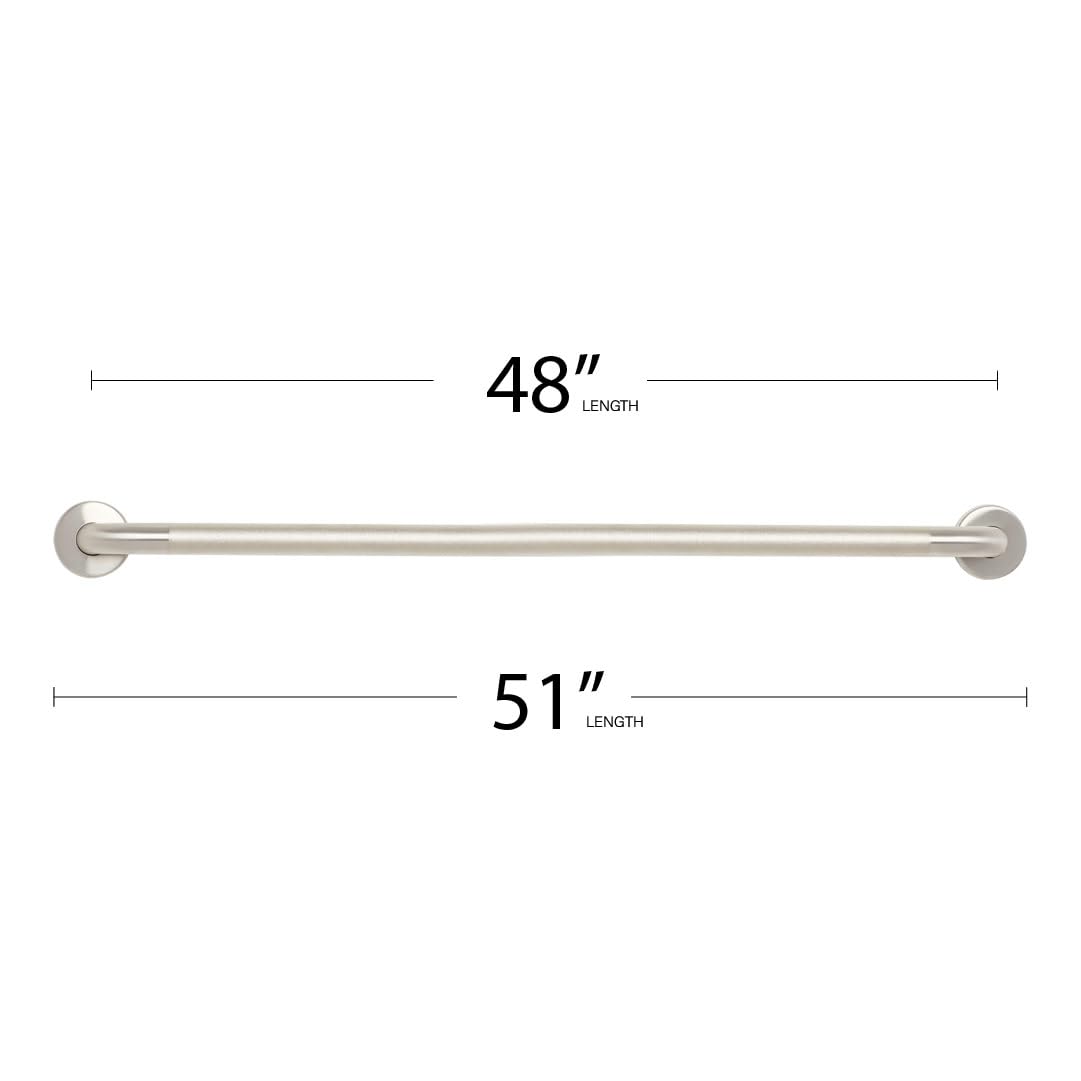 Seachrome 48" Wall Mount Grab Bar, 1 ¼" Diameter, Concealed Flanges, ADA Compliant, Peened with Satin Ends