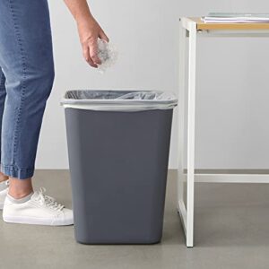 Amazon Basics - Rectangular Commercial Office Wastebasket, 10 gallons (Pack of 1), Grey (Previously AmazonCommercial brand)