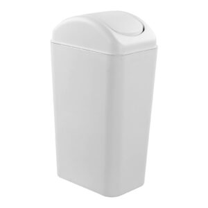 Uumitty 3.5 Gallons Plastic Trash Can, Kitchen Garbage Dustbin, Grey, 1 Pack