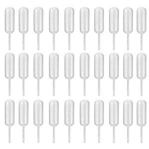 300 Pieces 4ml Cupcake Pipettes, Food Grade Plastic Disposable Pipettes Mini Liquid Injector (300-A)