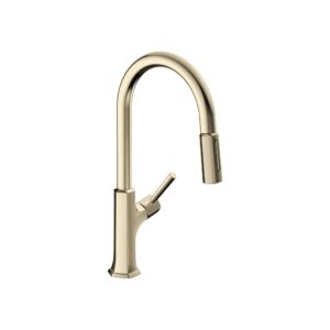 hansgrohe locarno brushed nickel high arc kitchen faucet, kitchen faucets with pull down sprayer, faucet for kitchen sink, polished nickel 04852830