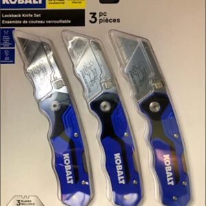 Kobalt Lockback Utility Knife 3 Piece Set with Quick Change Mechanism