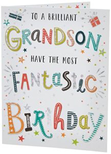 regal publishing modern birthday card grandson - 8 x 6 inches -