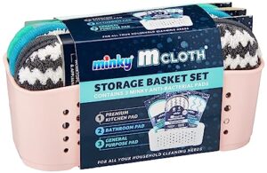 minky pink m cloth storage basket set