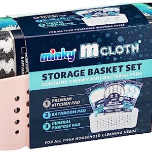 Minky Pink M Cloth Storage Basket Set