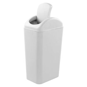 uumitty 3.5 gallons plastic trash can, kitchen garbage dustbin, grey, 1 pack