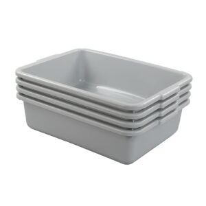 Xyskin 13 L Plastic Commercial Bus Tubs, Utility Bus Boxes, 4-Pack