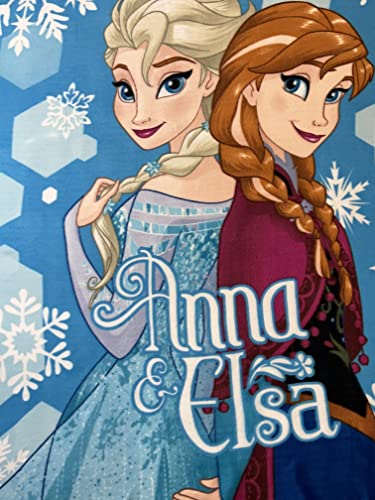 DIISNEY Disney Frozen Princess Anna, Elsa and Olaf Snowflakes and Castle Throw Blanket (Anna and Elsa)