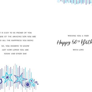 Regal Publishing Modern Milestone Age Birthday Card 50th Son - 9 x 6 inches - C80769