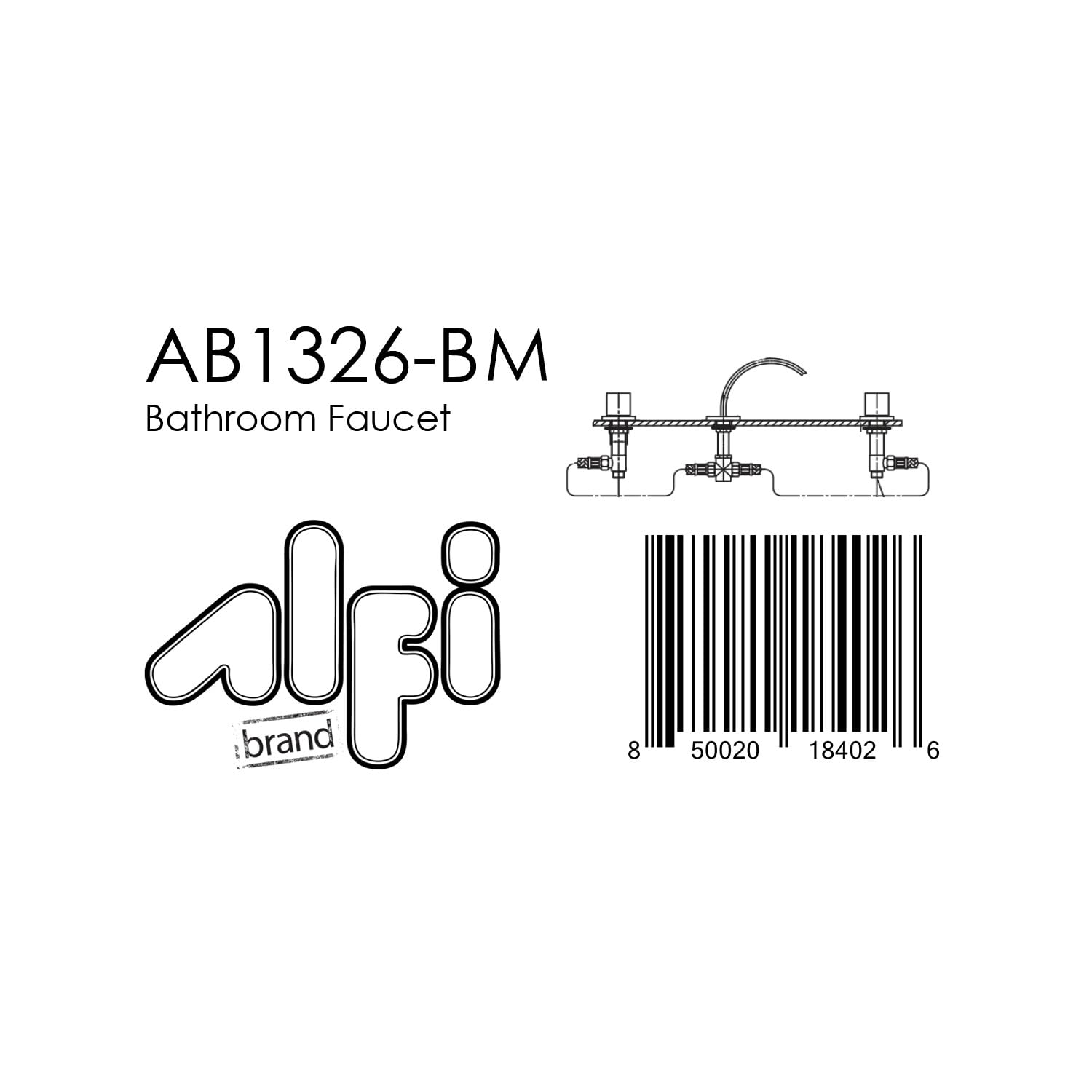 Alfi AB1326-BM Black Matte Widespread Modern Bathroom Faucet