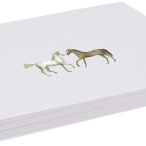 Two Horses Place Cards, Set of 25, Pre-cut and Scored - Wedding, Party, Dinner, and Special Events - Made in the USA