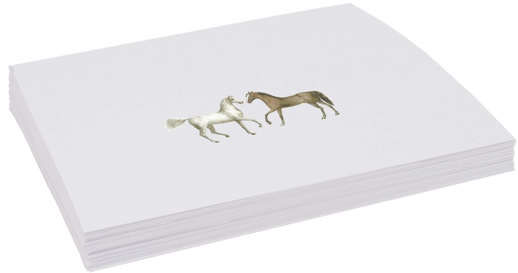 Two Horses Place Cards, Set of 25, Pre-cut and Scored - Wedding, Party, Dinner, and Special Events - Made in the USA