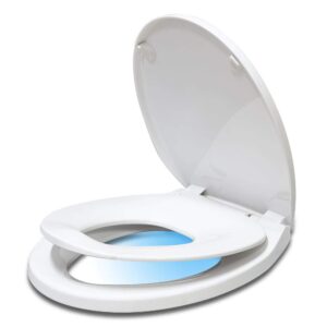 round toilet seat with built in potty training seat, slow close, easy clean,fit standard round toilet, plastic, white