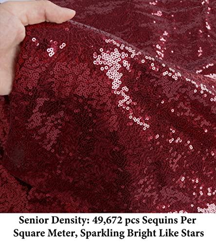 DUOBAO Sequin Backdrop Curtain 4FTx8FT Burgundy Sequins Photo Background Bridal Decoration Fabric Backdrops Glitter Wedding Party Backgrounds Drapes (4FTX8FT, Burgundy)