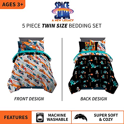 Franco Kids Bedding Super Soft Comforter and Sheet Set with Sham, 5 Piece Twin Size, Space Jam 2 A New Legacy