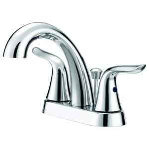 ez-flo bathroom faucet, high-arc lavatory sink faucet with 2 handles, chrome, 10589