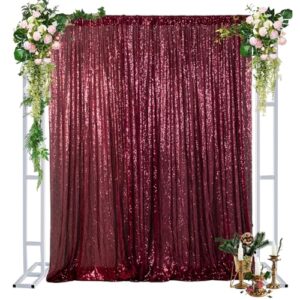 duobao sequin backdrop curtain 4ftx8ft burgundy sequins photo background bridal decoration fabric backdrops glitter wedding party backgrounds drapes (4ftx8ft, burgundy)