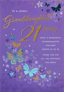 regal publishingn modern milestone age birthday card 21st granddaughter -,green- 9 x 6 inches