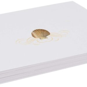 Scallop Seashell Flourish Place Cards, Set of 25, Pre-cut and Scored - Wedding, Party, Dinner, and Special Events - Made in the USA