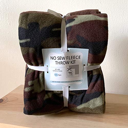 Camouflage Classic Anti-Pill No-Sew Throw Fleece Fabric Kit (50x60)