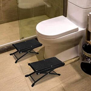 FIGO One Pair Folding Squatting Stool | Multi-Function Foldable 7-9" Height Squatting Toilet Step Stool | Multi-Function Toilet Stool Portable Step for Home Bathroom (Black)