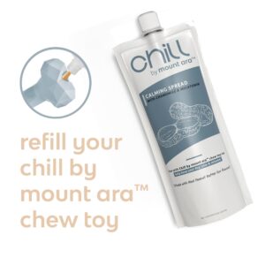 chill by mount ara Calming Peanut Butter for Dogs - Peanut Butter with Chamomile, MCT Oil, Oat-Bran & Melatonin for Dogs 8 Ounces