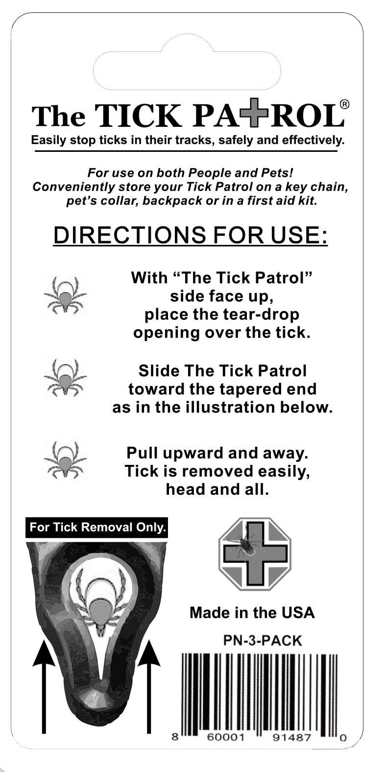 The Tick Patrol Tick Remover 3-Pack - for People & Pets - Stop Ticks in Their Tracks! (Blue, Red, Green)