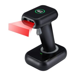 adesso nuscan 2700r wireless barcode scanner with charging cradle - high-speed 2d scanning engine, 120 fps, 2.4ghz rf wireless technology