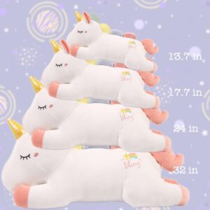 ARELUX 24in Cute White Giant Stuffed Unicorn Plush:Soft Animal Hugging Pillow Unicorn Stuffed Animal, Big Body Plushie,Large Unicorn Room Decor Friends Family Member