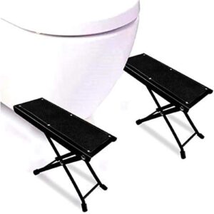 figo one pair folding squatting stool | multi-function foldable 7-9" height squatting toilet step stool | multi-function toilet stool portable step for home bathroom (black)