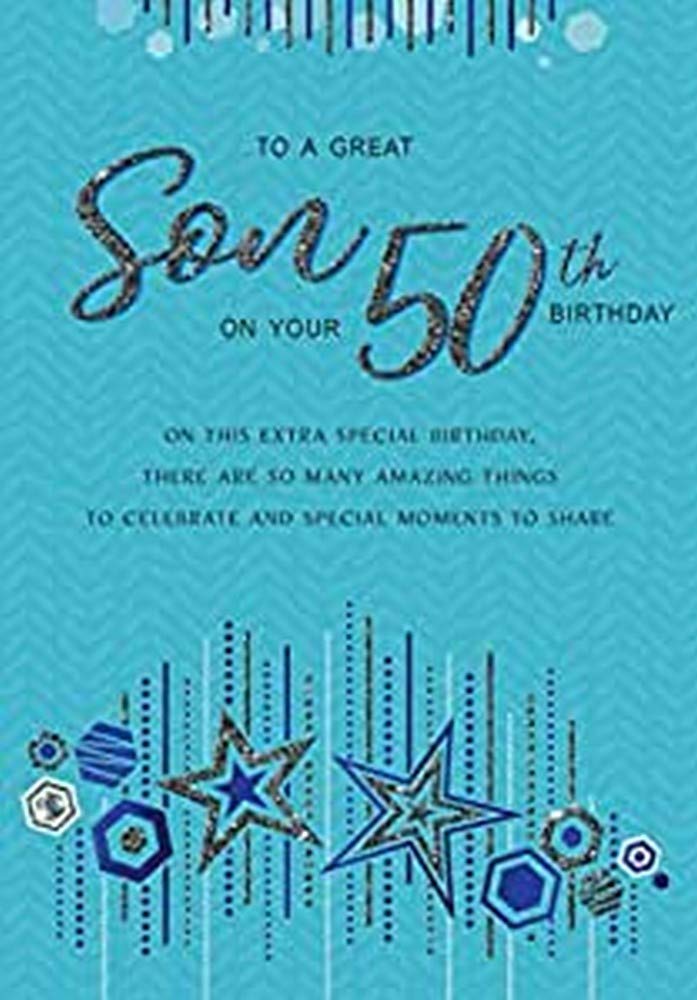 Regal Publishing Modern Milestone Age Birthday Card 50th Son - 9 x 6 inches - C80769