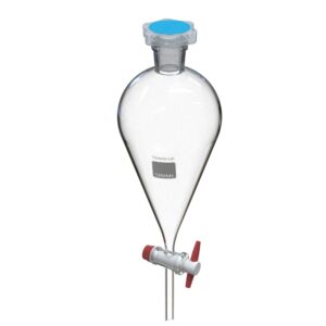 american fristaden lab 500ml separatory funnel with ptfe stopcock valve | lab quality borosilicate glass | 24/29 joint size | separation funnel for lab use